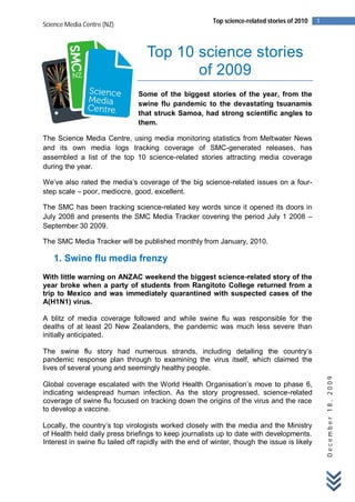 Smc Top 10 Science Stories Of 2009 Edit | PDF