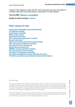 Smc Top 10 Science Stories Of 2009 Edit | PDF