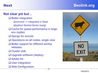 Samba management Console | PPTX | Operating Systems | Computer Software and Applications