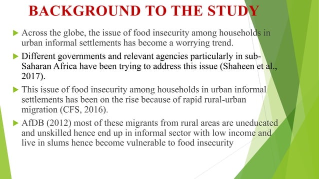 FACTORS AFFECTING FOOD SECURITY AMONG HOUSEHOLDS IN URBAN INFORMAL ...