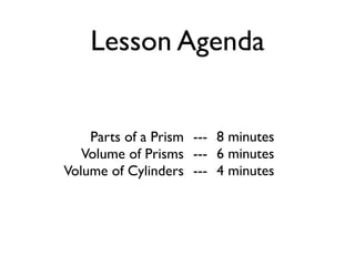Smc3 direct - lesson #76 - volume of prisms and cylinders | PPT