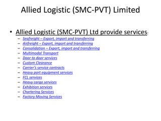 Single Member Company allied logistics | PPT