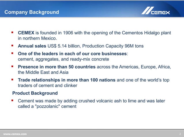 Cement Industry - CEMEX | PPTX | Commodities | Economy
