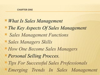 sales management course introduction part | PPTX
