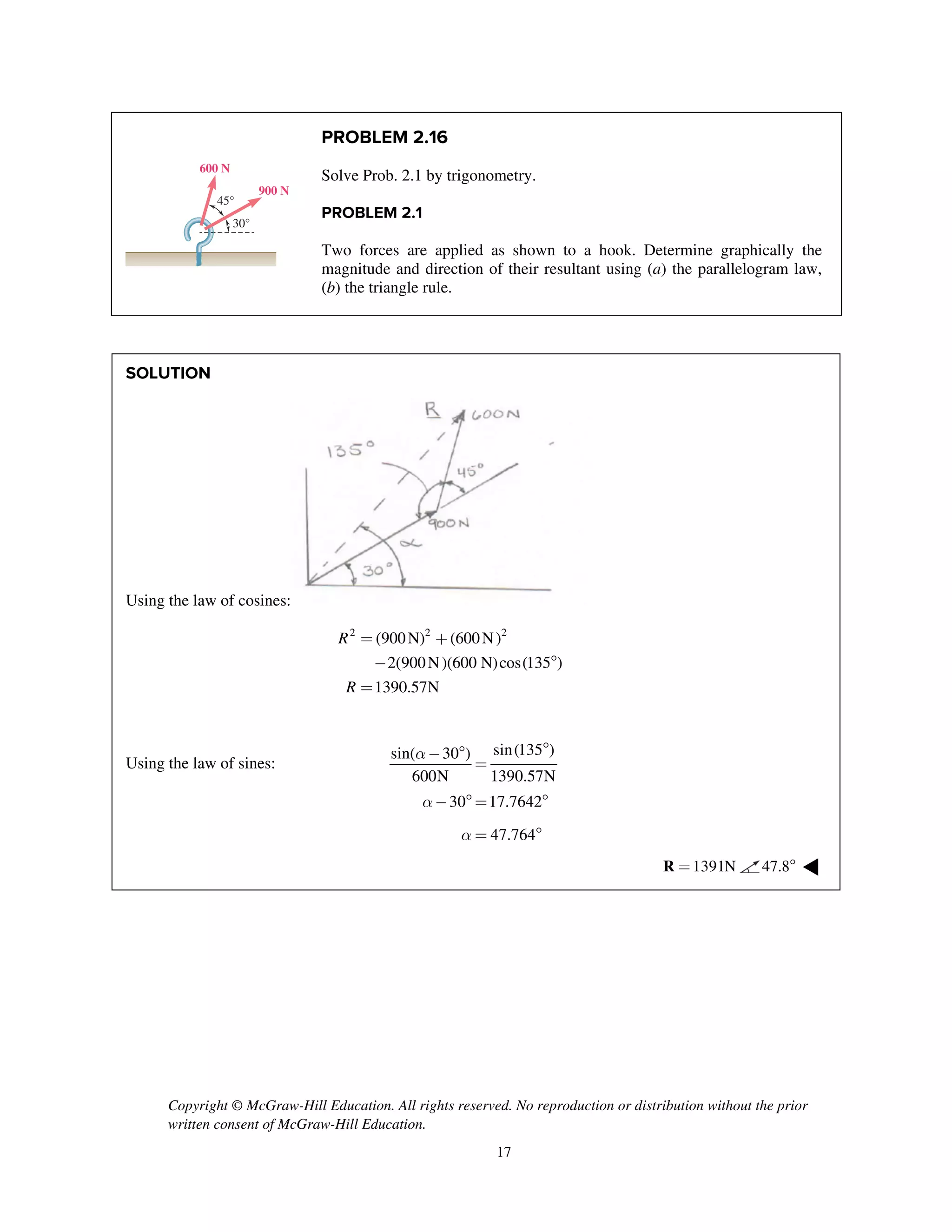 solution manual Vector Mechanics for Engineers:Statics Beer Johnston Mazurek 12th edition | PDF ...