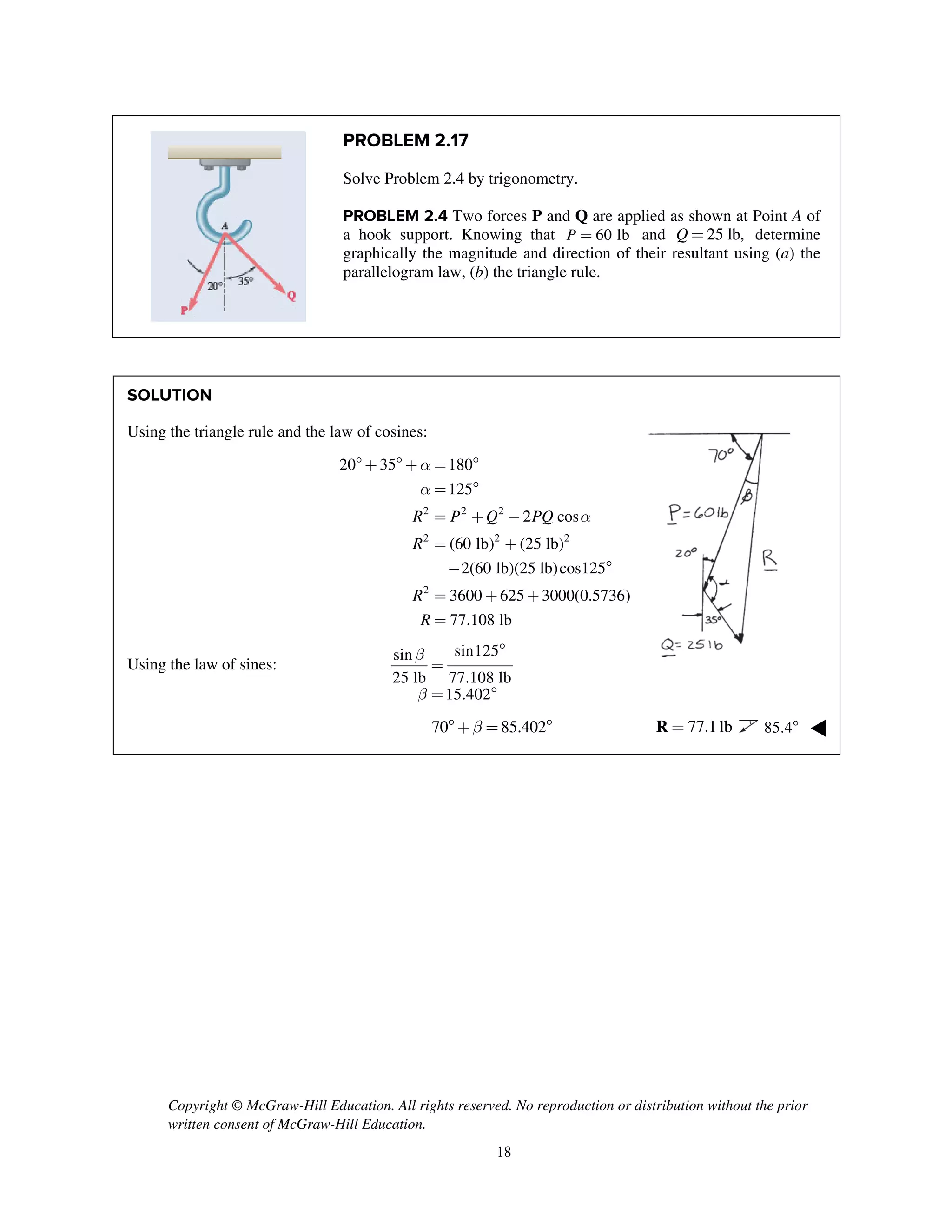 solution manual Vector Mechanics for Engineers:Statics Beer Johnston Mazurek 12th edition | PDF ...