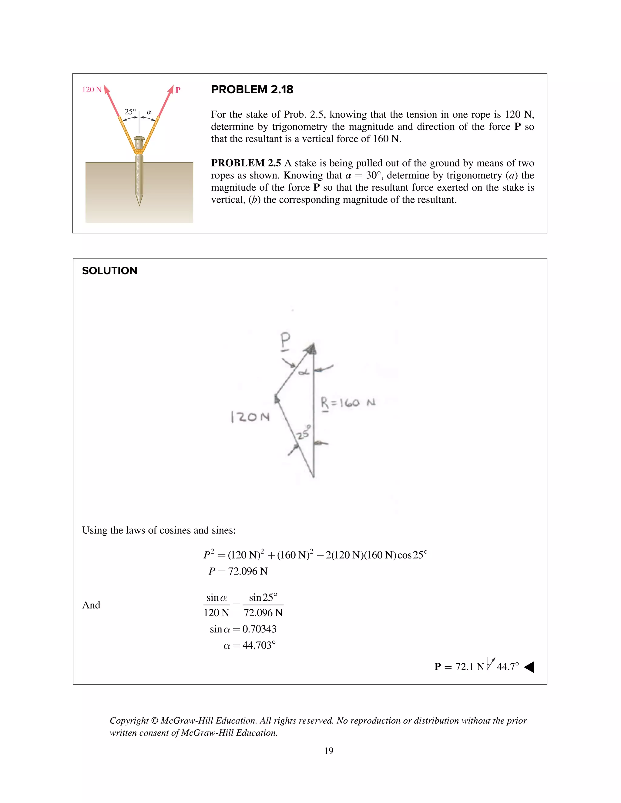 solution manual Vector Mechanics for Engineers:Statics Beer Johnston Mazurek 12th edition | PDF ...