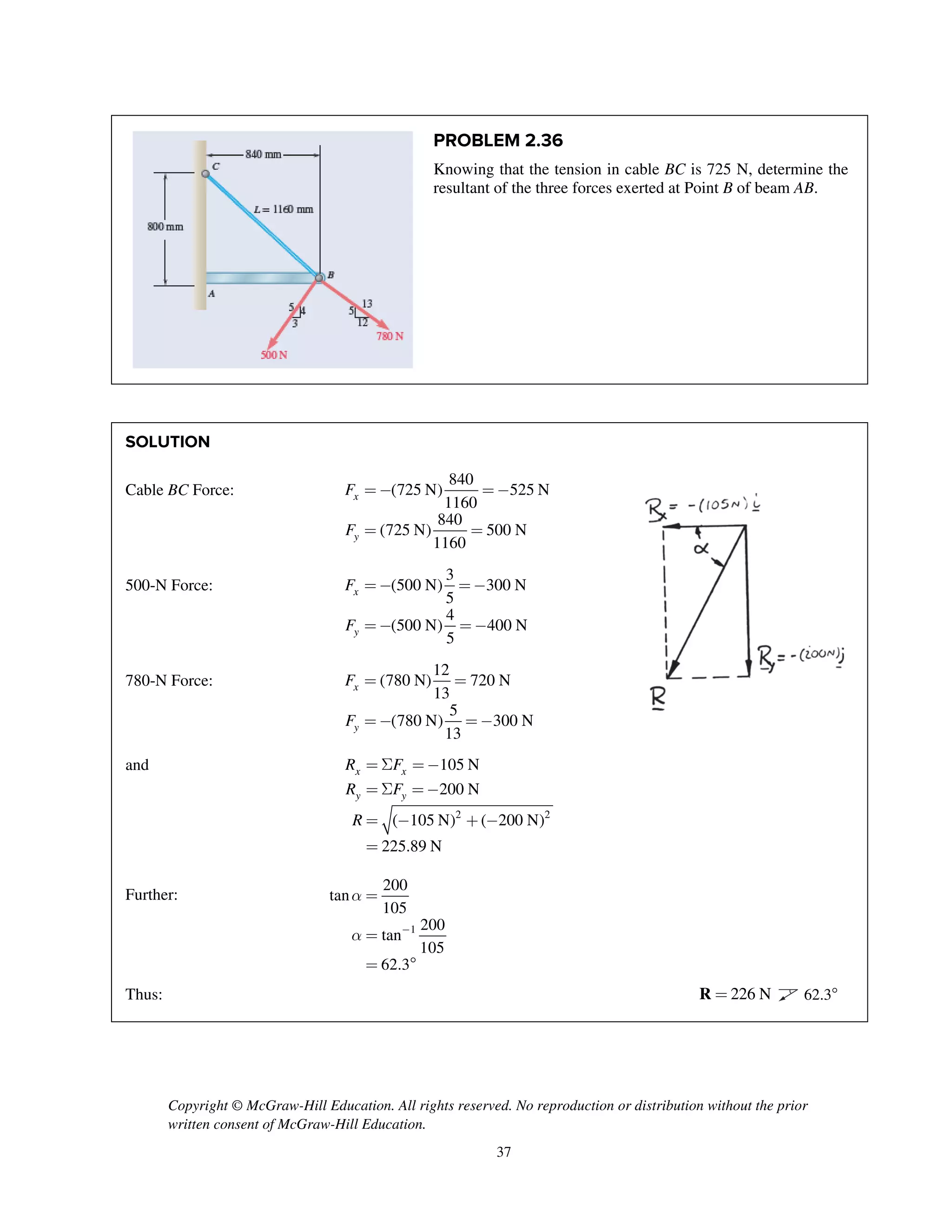 solution manual Vector Mechanics for Engineers:Statics Beer Johnston Mazurek 12th edition | PDF ...