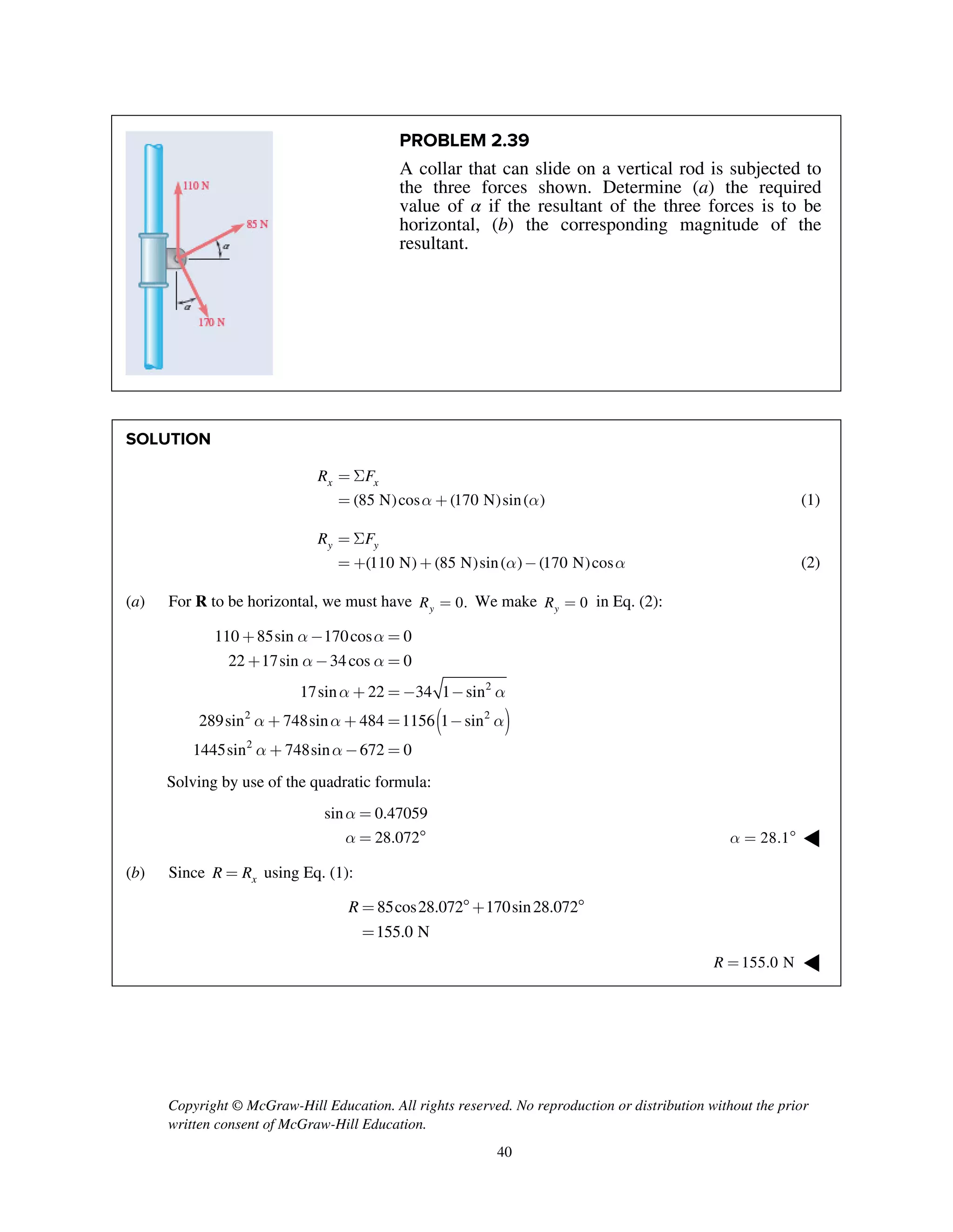 solution manual Vector Mechanics for Engineers:Statics Beer Johnston Mazurek 12th edition | PDF ...