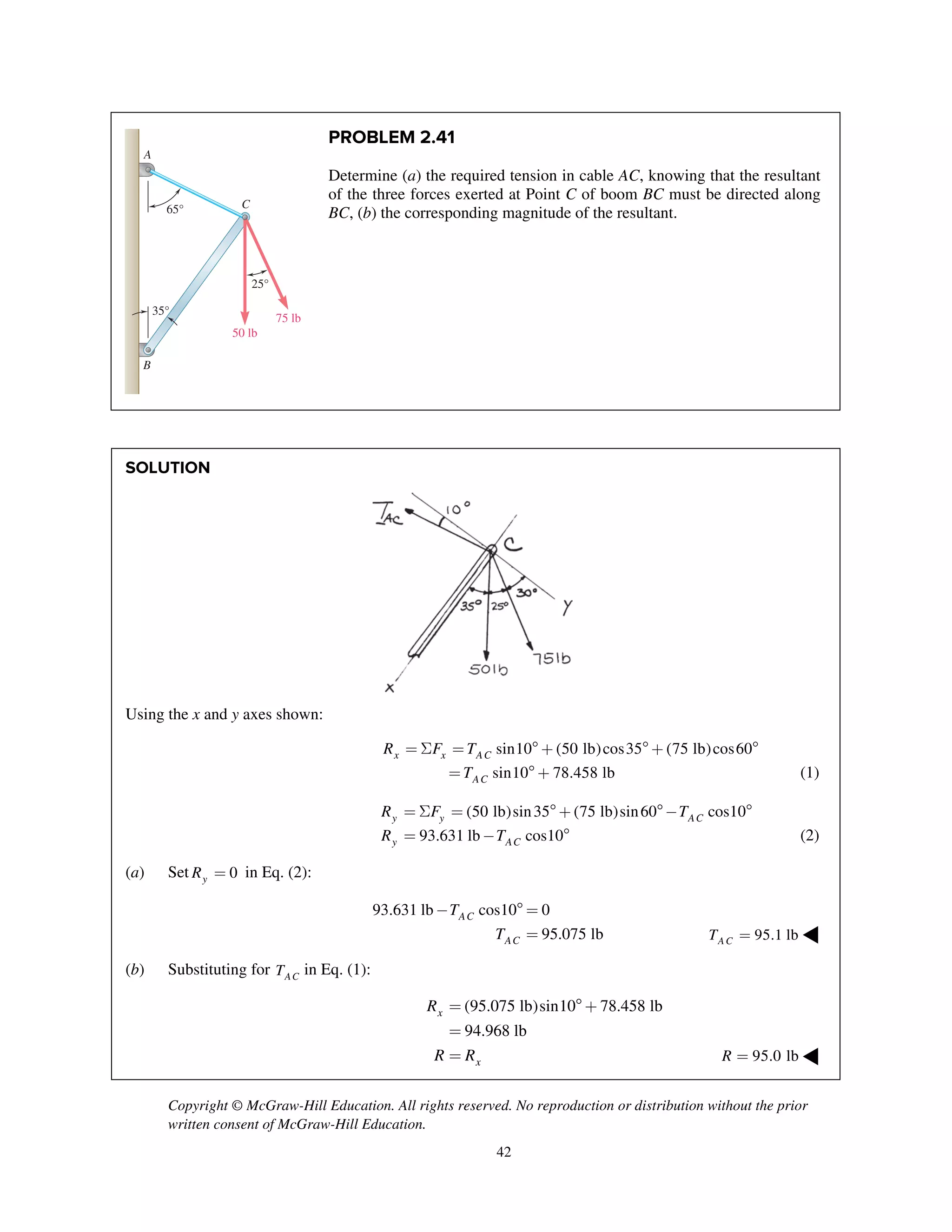 solution manual Vector Mechanics for Engineers:Statics Beer Johnston Mazurek 12th edition | PDF ...