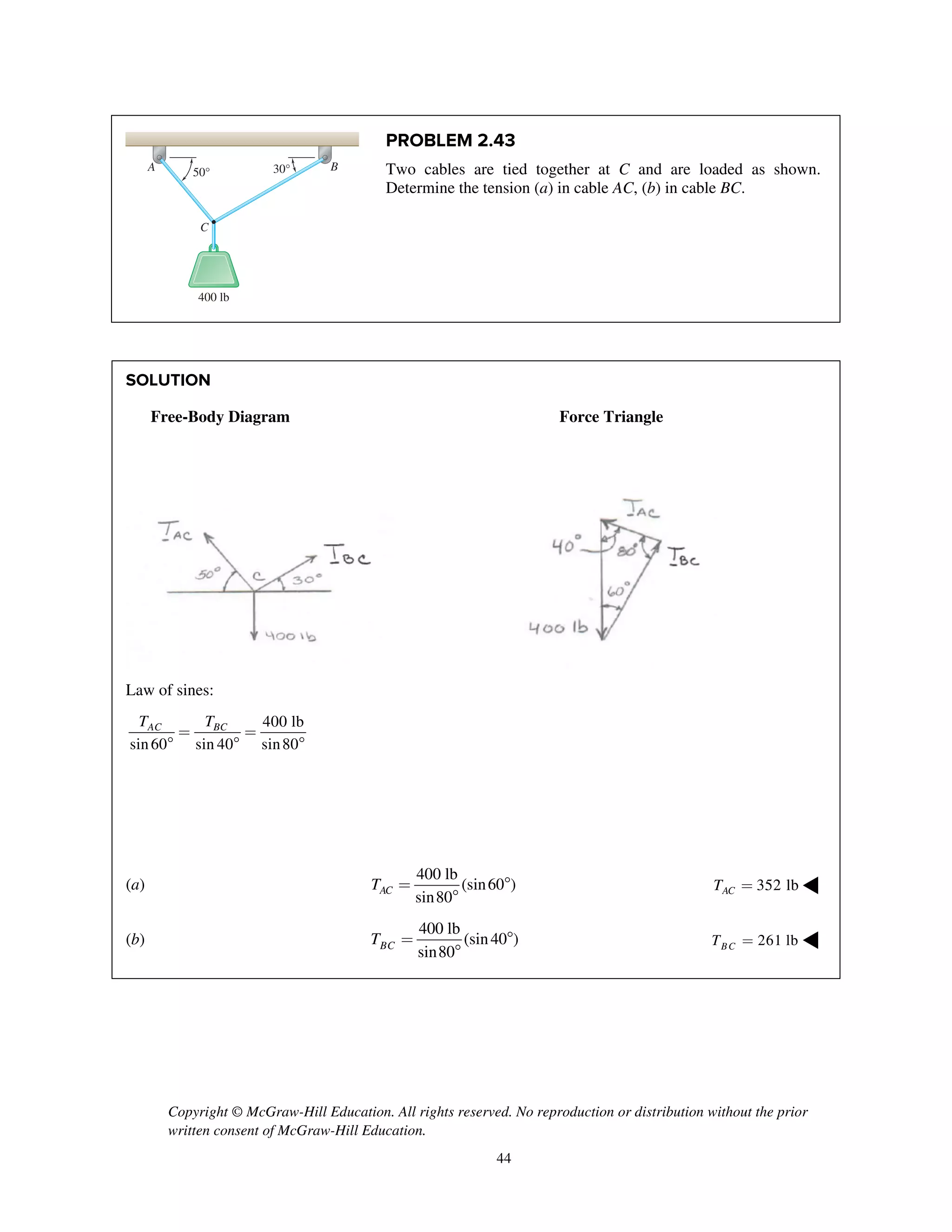 solution manual Vector Mechanics for Engineers:Statics Beer Johnston Mazurek 12th edition | PDF ...