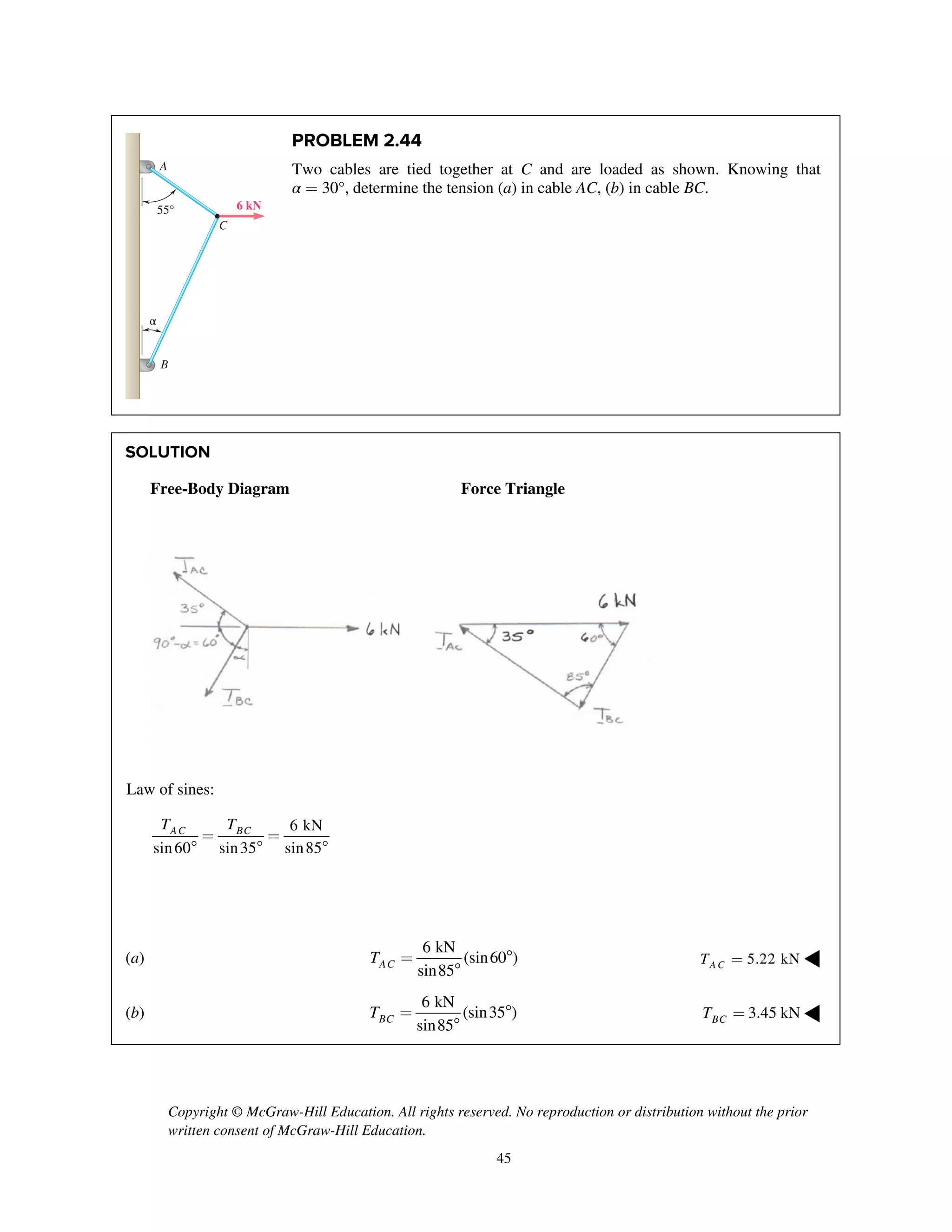 solution manual Vector Mechanics for Engineers:Statics Beer Johnston Mazurek 12th edition | PDF ...