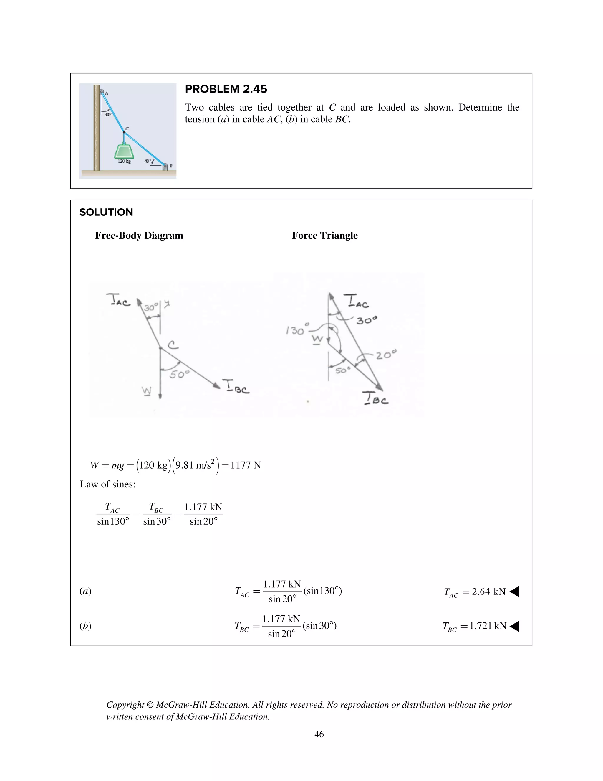 solution manual Vector Mechanics for Engineers:Statics Beer Johnston Mazurek 12th edition | PDF ...