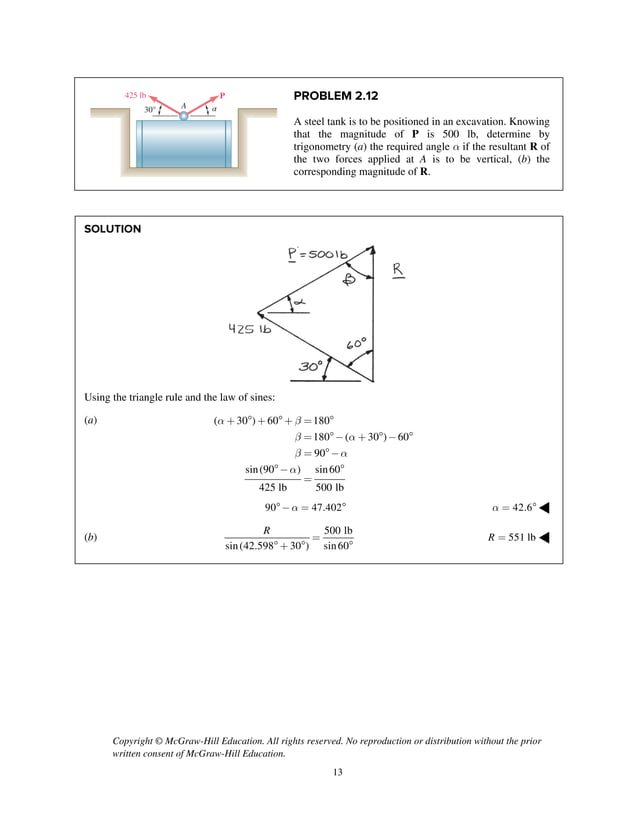 solution manual Vector Mechanics for Engineers:Statics Beer Johnston ...