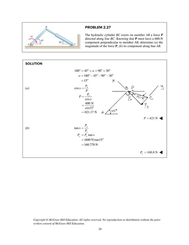 solution manual Vector Mechanics for Engineers:Statics Beer Johnston Mazurek 12th edition | PDF ...