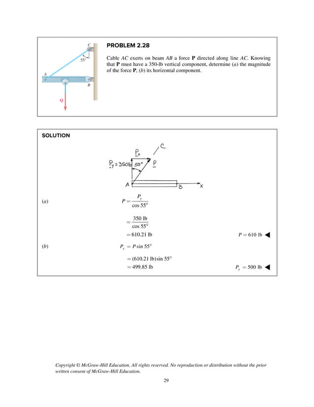 solution manual Vector Mechanics for Engineers:Statics Beer Johnston Mazurek 12th edition | PDF ...