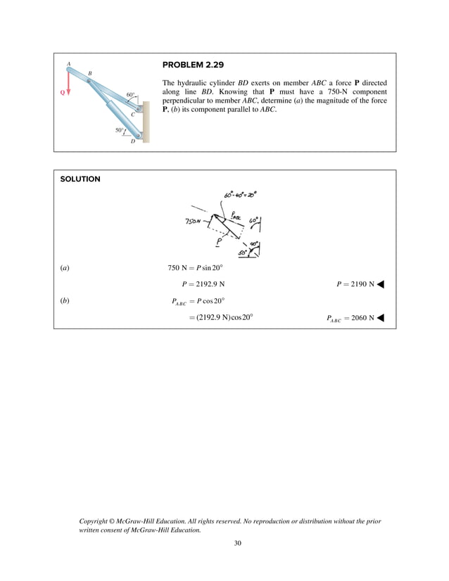 solution manual Vector Mechanics for Engineers:Statics Beer Johnston Mazurek 12th edition | PDF ...