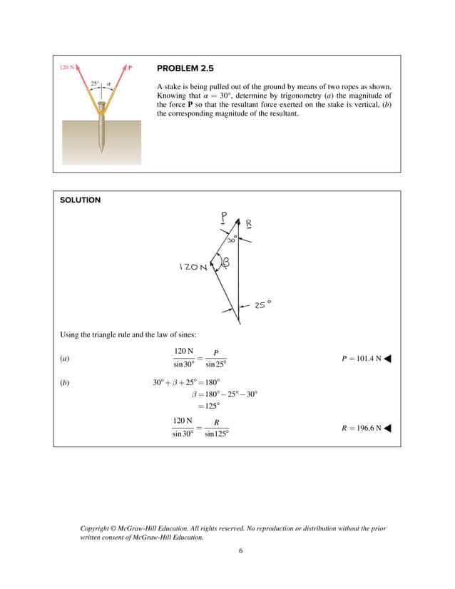 solution manual Vector Mechanics for Engineers:Statics Beer Johnston Mazurek 12th edition | PDF ...