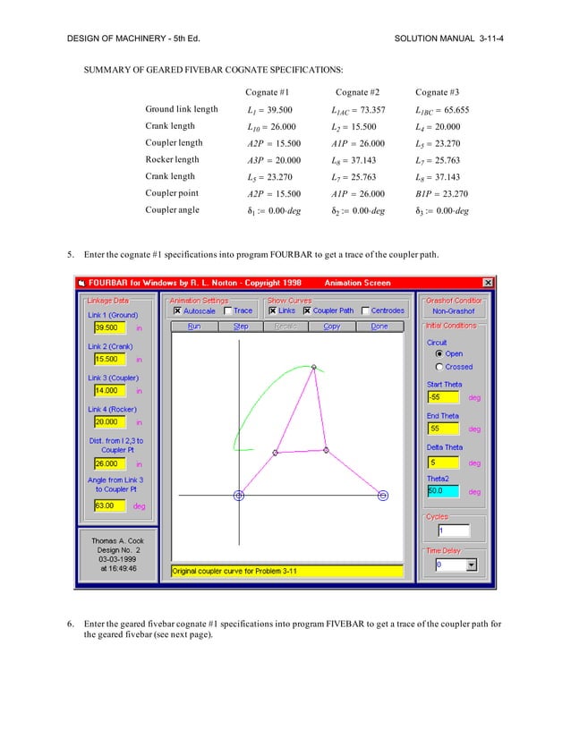 solution manual Design of Machinery: An Introduction to the Synthesis and Analysis of Mechanisms ...