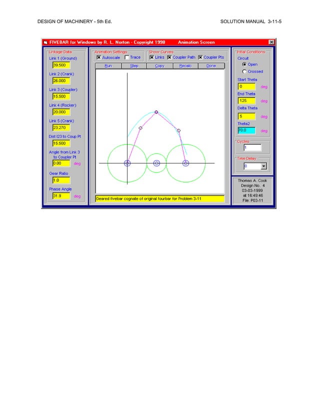 solution manual Design of Machinery: An Introduction to the Synthesis and Analysis of Mechanisms ...