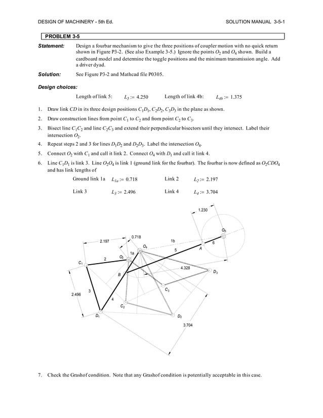 solution manual Design of Machinery: An Introduction to the Synthesis and Analysis of Mechanisms ...