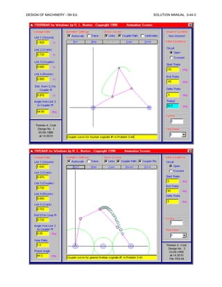 solution manual Design of Machinery: An Introduction to the Synthesis and Analysis of Mechanisms ...