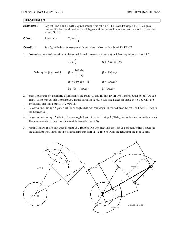 solution manual Design of Machinery: An Introduction to the Synthesis…