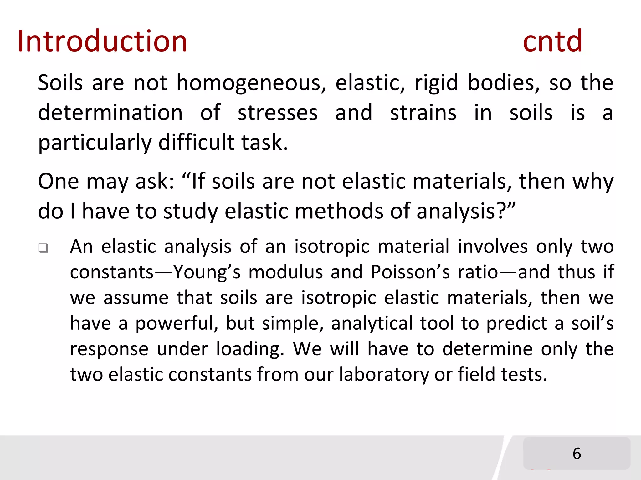 stresses, strains, and elastic deformation of soils | PDF