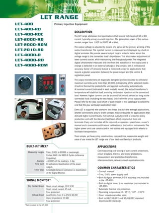 SMC LET Primary Injection Test Sets | PDF