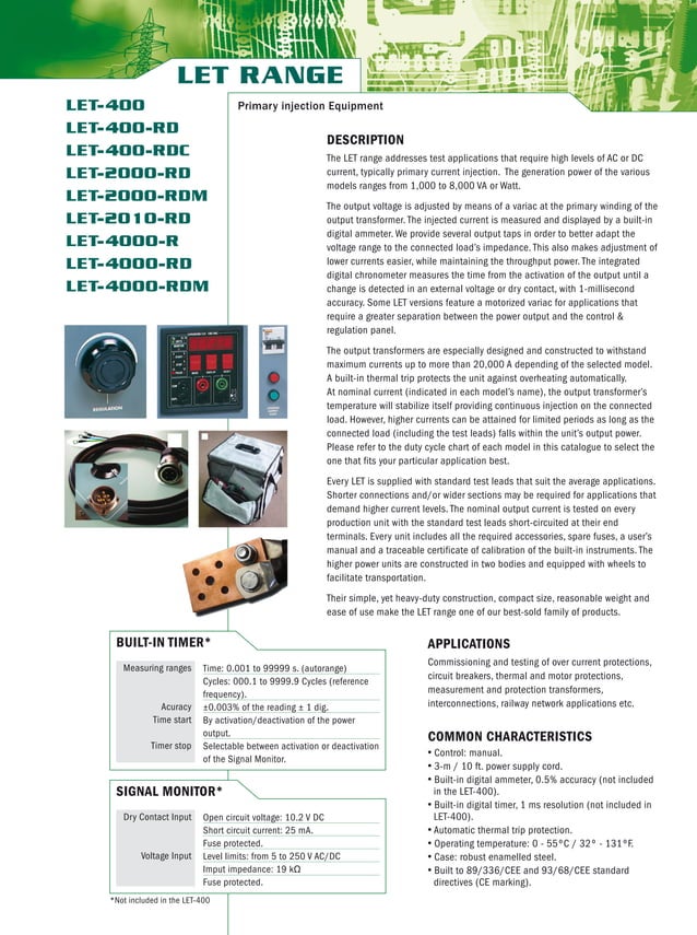 SMC LET Primary Injection Test Sets | PDF