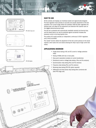 SMC PTE-100-C Current & Voltage Relay Testing | PDF