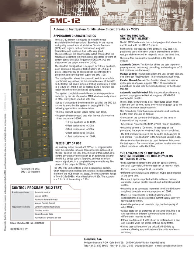 SMC SMC-12 MCB circuit breaker testing system | PDF