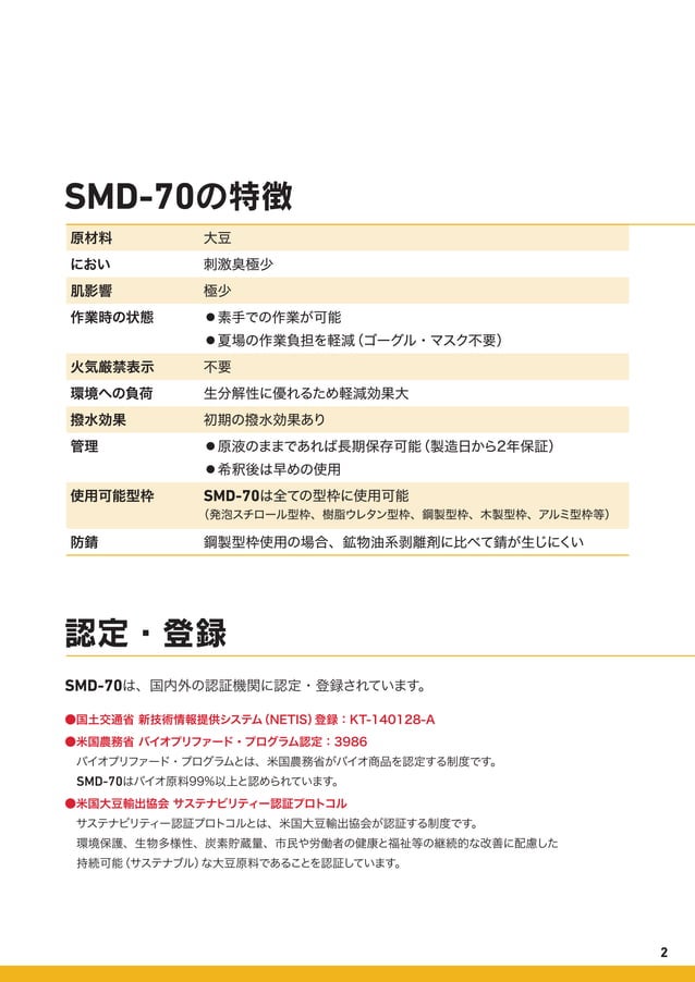 SMD-70 Concrete Form Release (JAPAN BROCHURE) | PDF