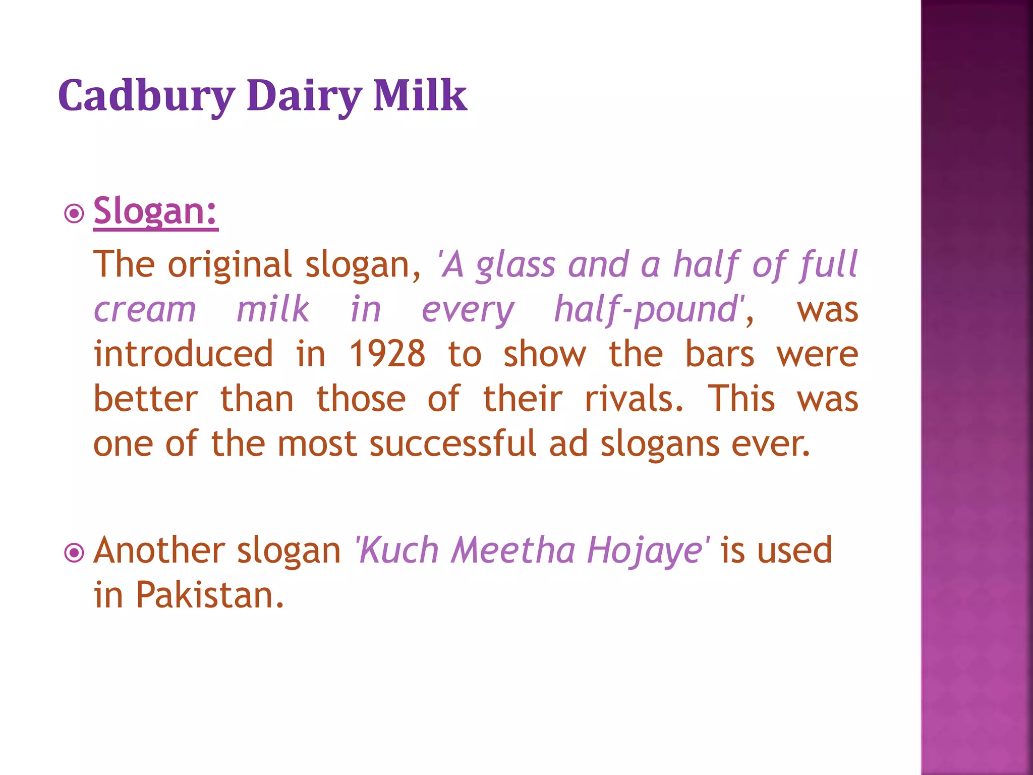 Cadbury Dairy Milk - Strategic Management | PPTX