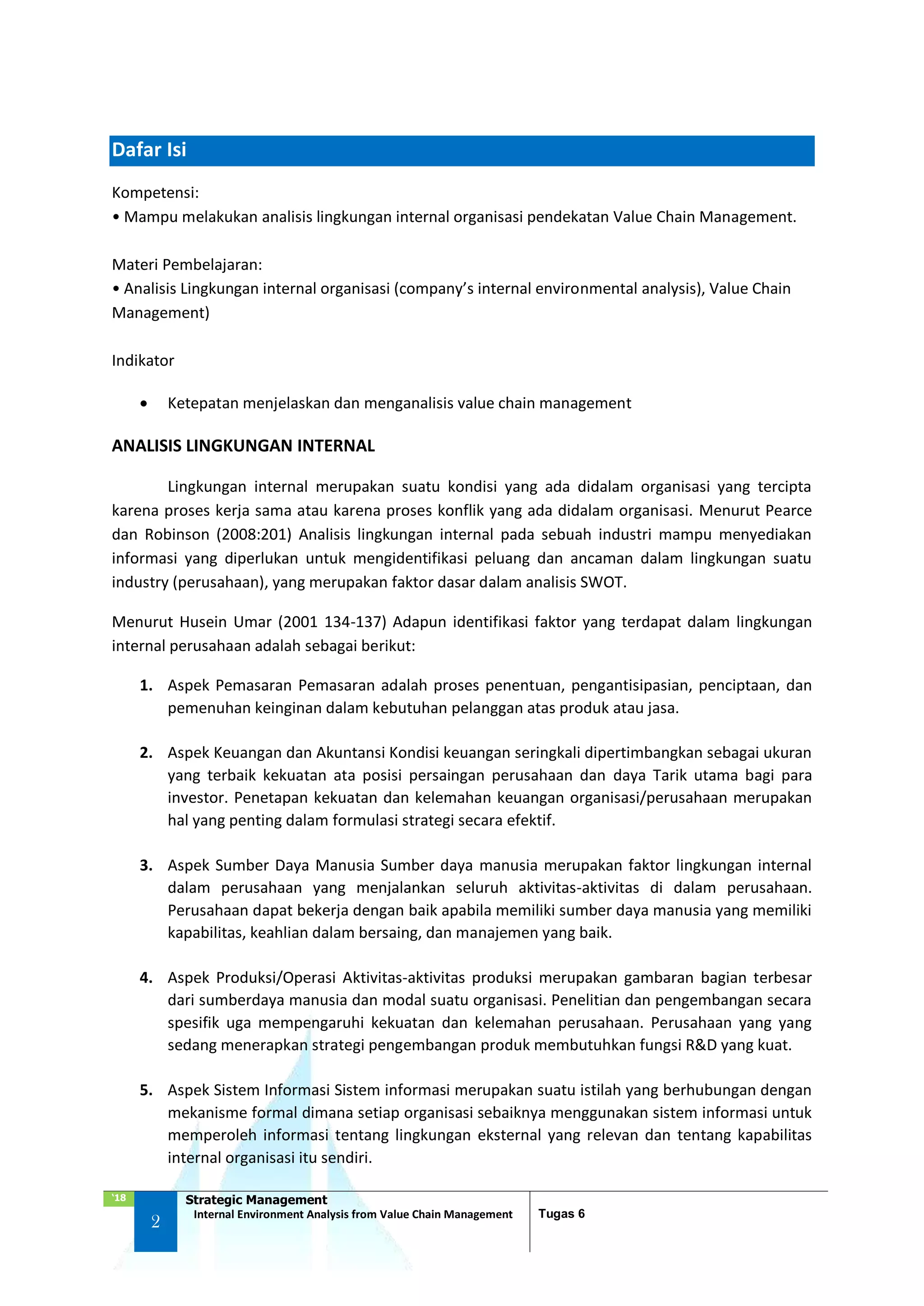 Sm, dessy hayati hakim, prof hapzi ali,internal environment analysis from value chain management ...