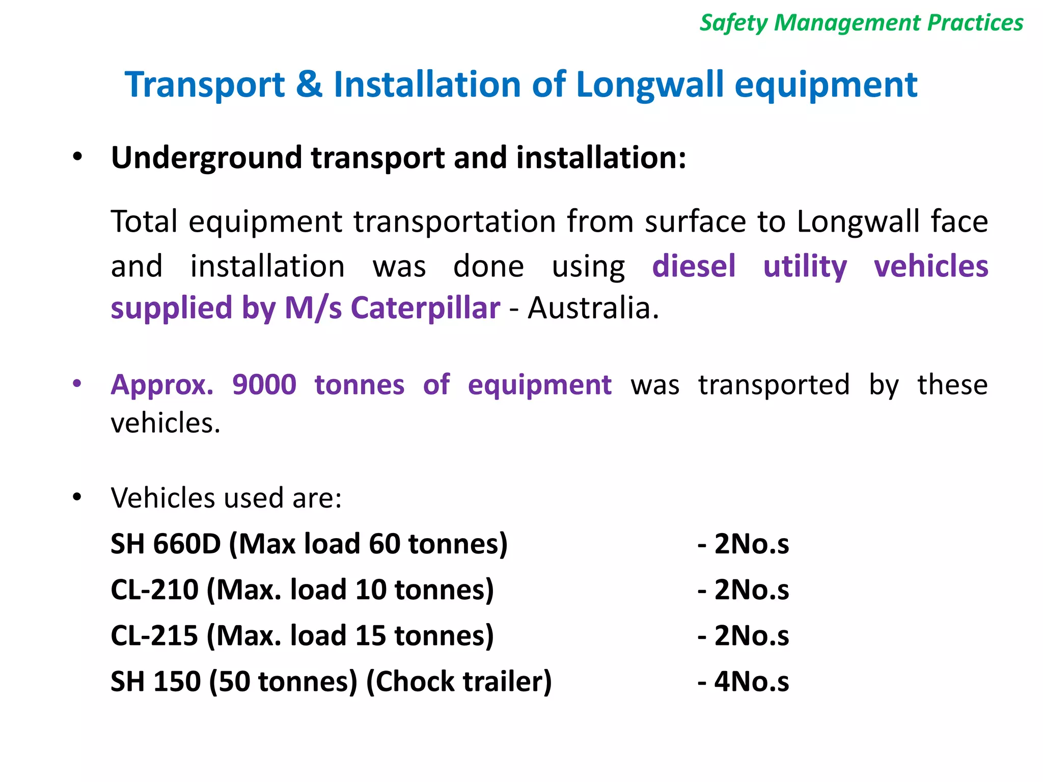 Safety Management of Deep Mechanised Longwall Mine | PPTX