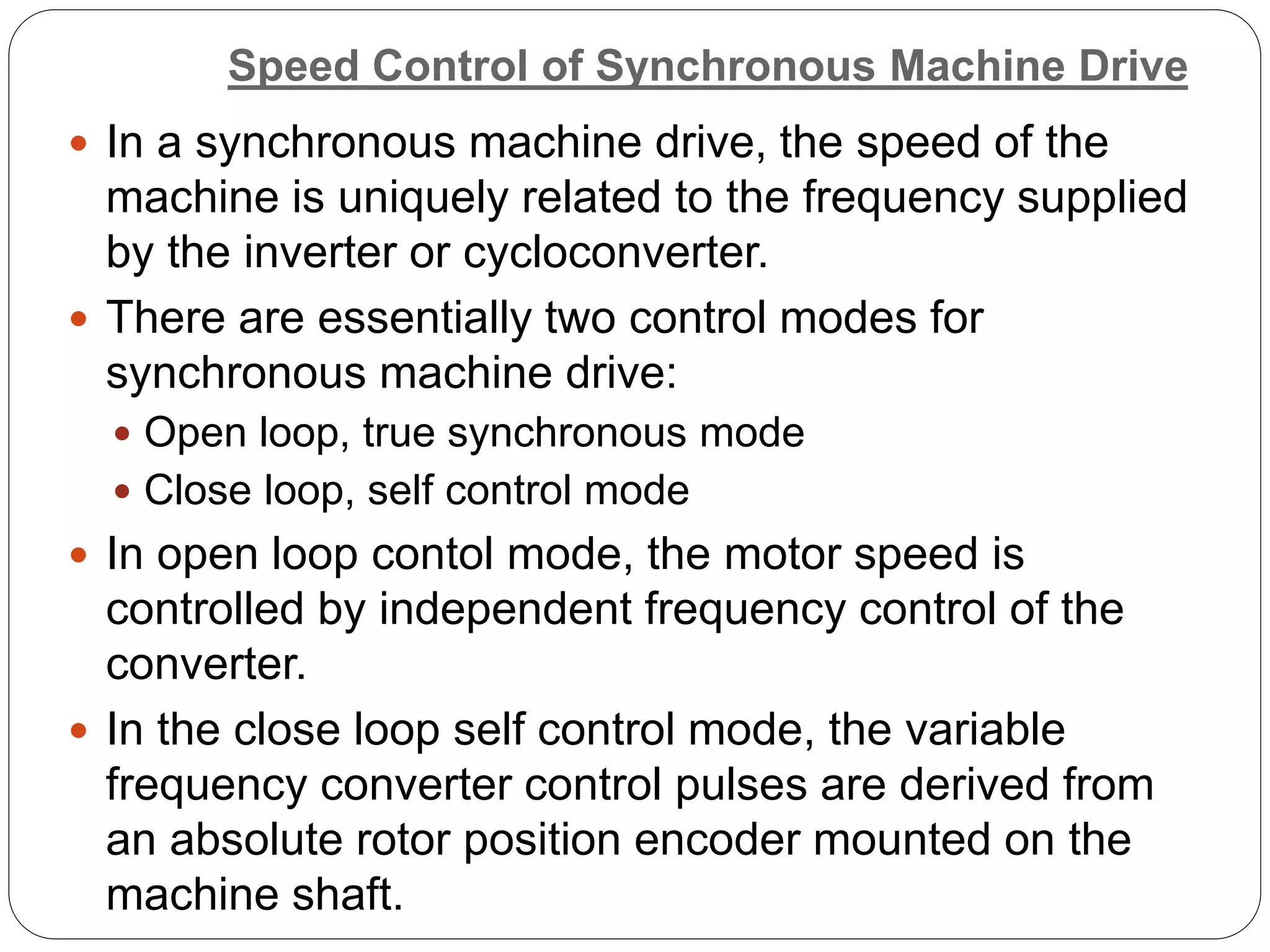 Speed Control of Synchronous Motor | PPTX