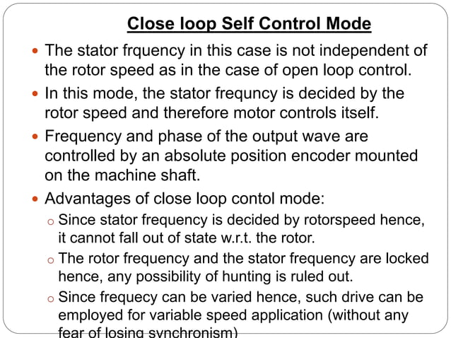 Speed Control of Synchronous Motor | PPTX