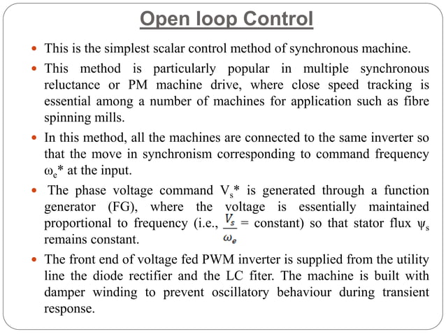 Speed Control of Synchronous Motor | PPT