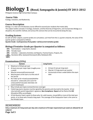 Smd bio1 guidelines and class rules | PDF