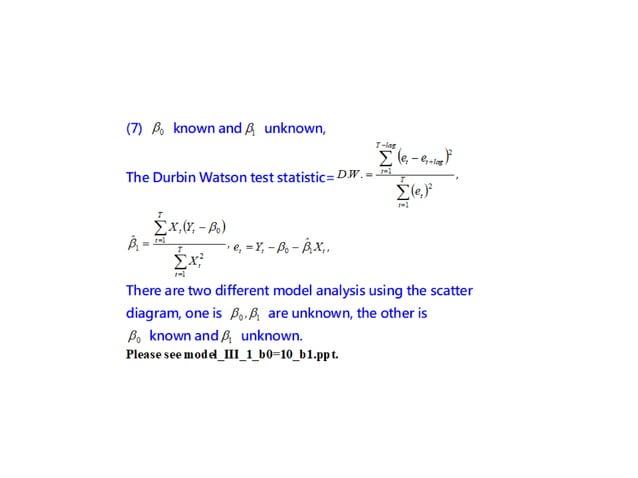 Summary of the sampling distribution of Durbin-Watson test statistic | PPT