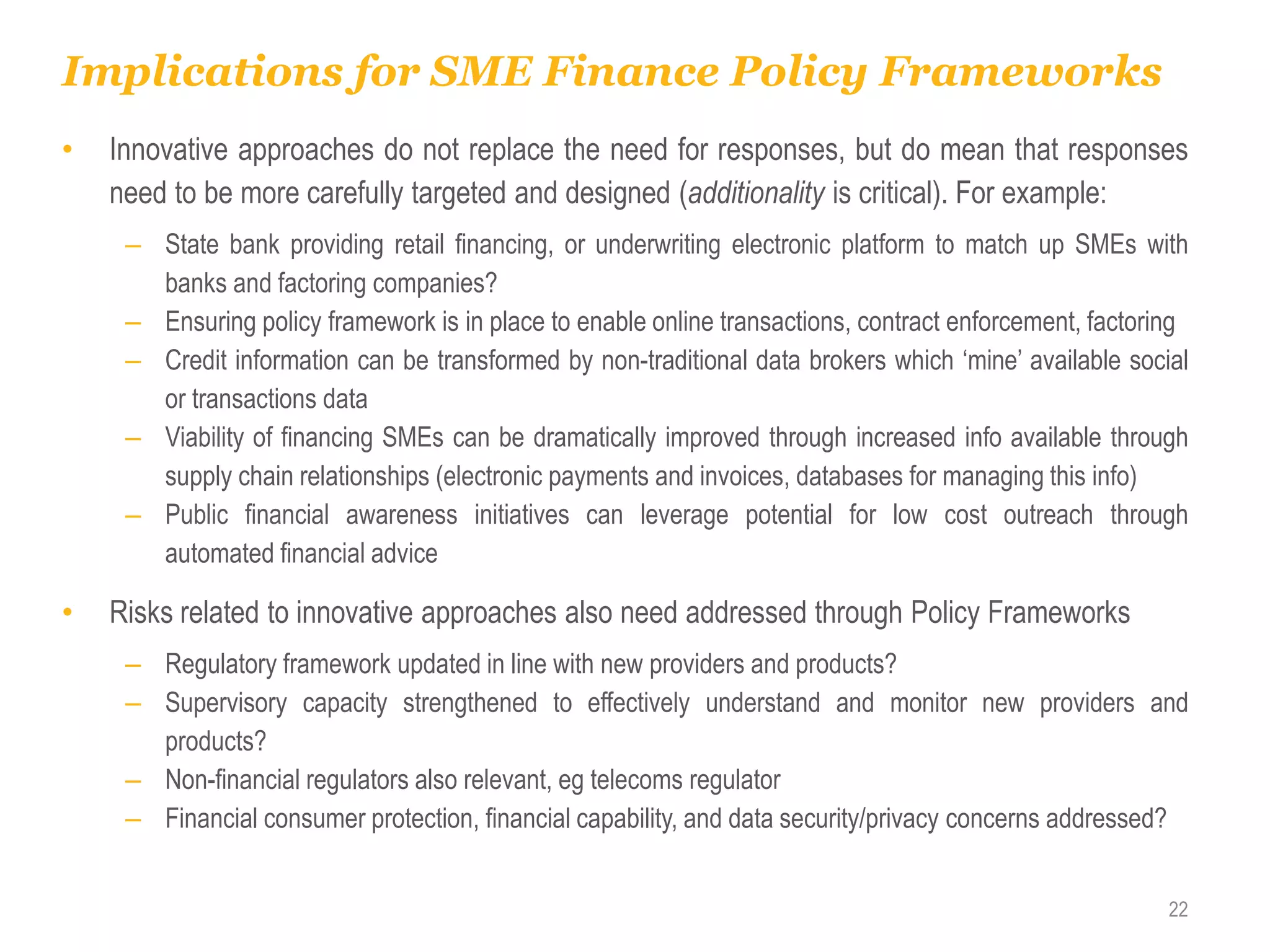 Sme finance-policy-presentation-g20-workshop-riyadh-mar11-2014 | PPT