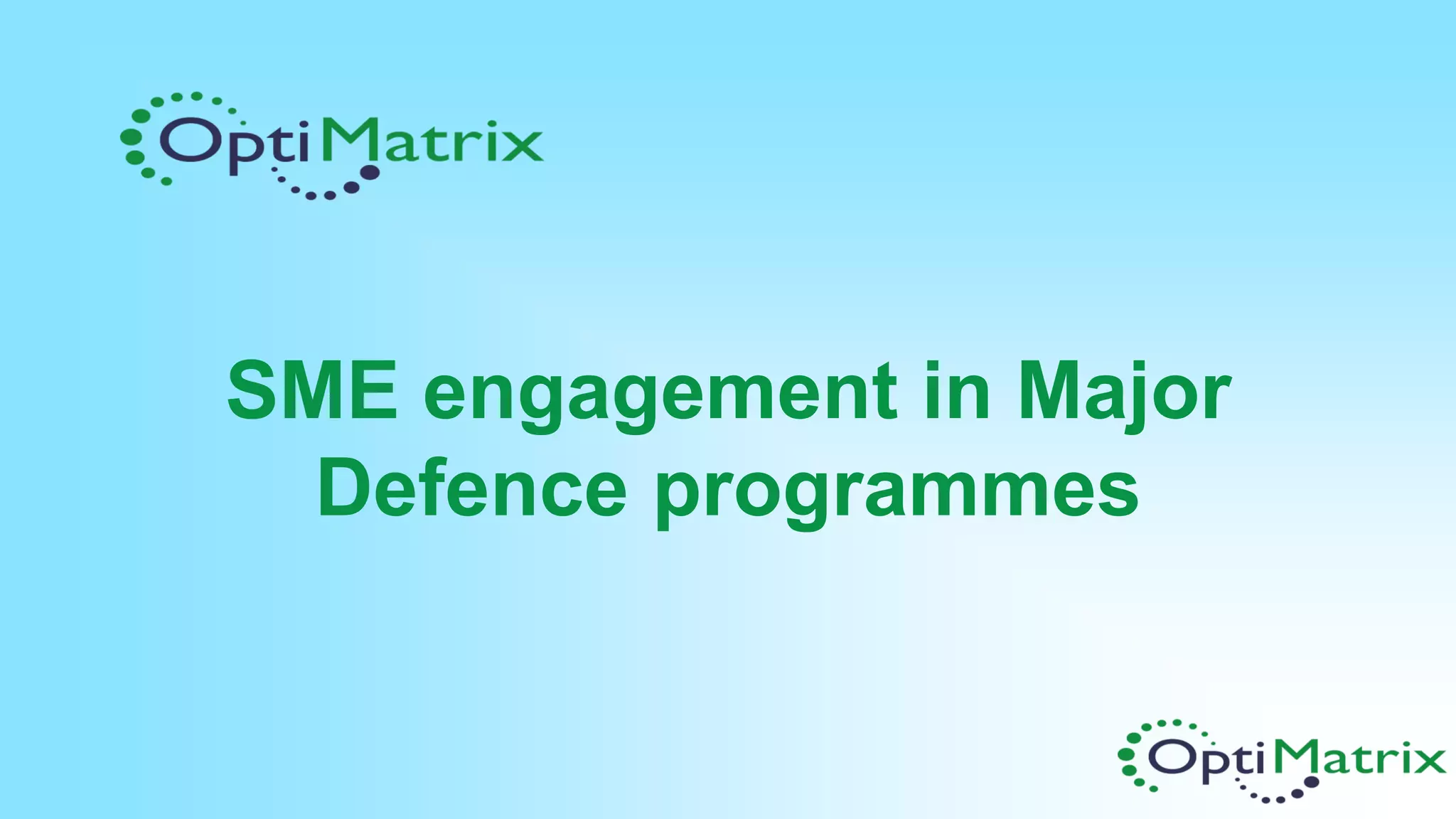 SME access to Defence contracts | PPT
