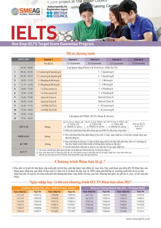 Khóa học tiếng Anh Trường SMEAG: IELTS, ESL, BUSINESS & BULATS, CAMBRIDGE, TOEIC, TOEFL | PDF