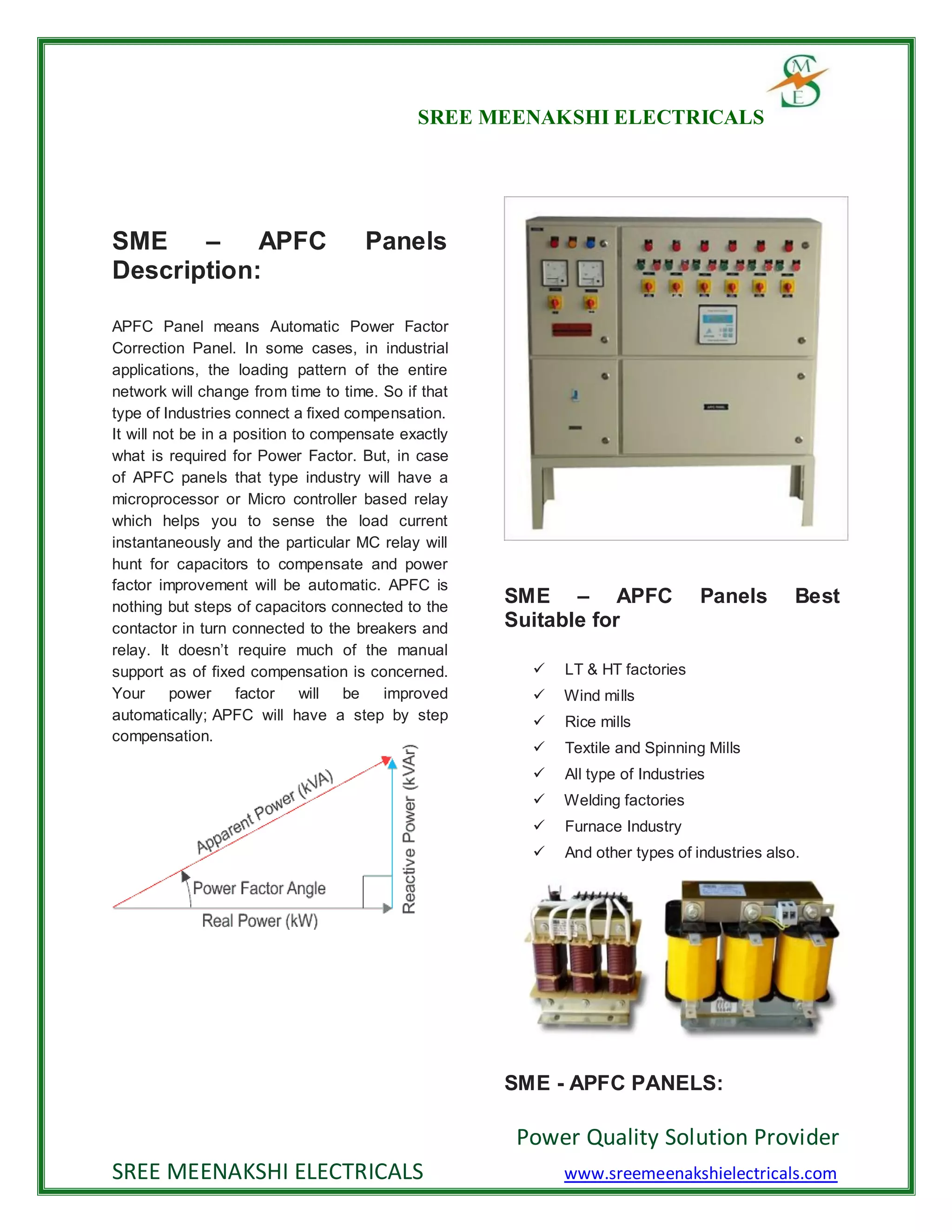 Sme apfc panel catalogue | PDF | Gas and Electric | Home Utilities