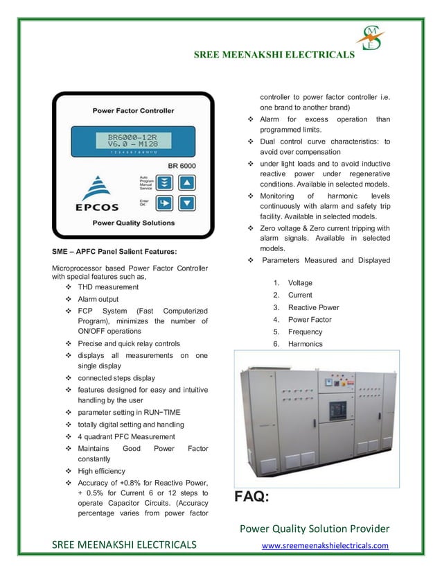 Sme apfc panel catalogue | PDF | Gas and Electric | Home Utilities