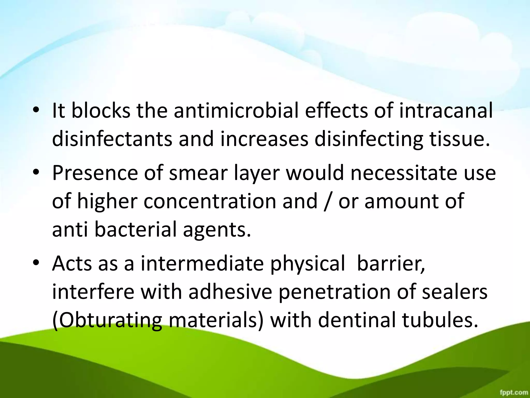 The Smear layer in endodontics | PPTX
