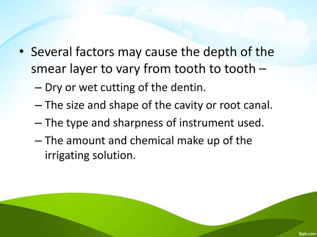 The Smear layer in endodontics | PPTX | Dental Health | Diseases and ...