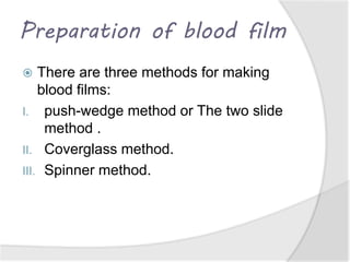 Smear preparation for differential leucocyte count | PPT