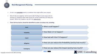 SME Consulting - Risk Management Planning | PPT